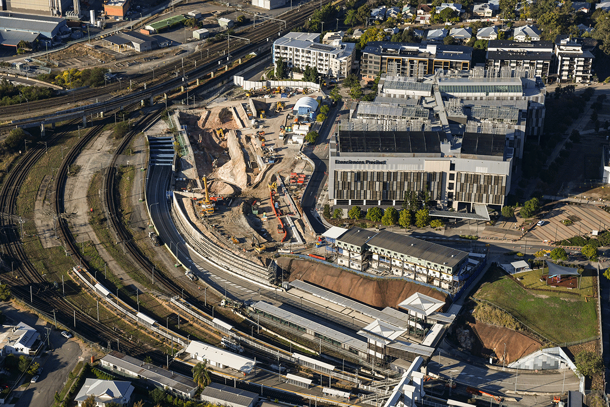 Boggo Road station construction update - Cross River Rail